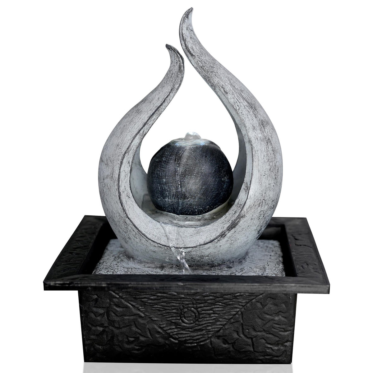 Flame Water Feature Indoor With LED by GEEZY | UKBuyZone – UKbuyzone