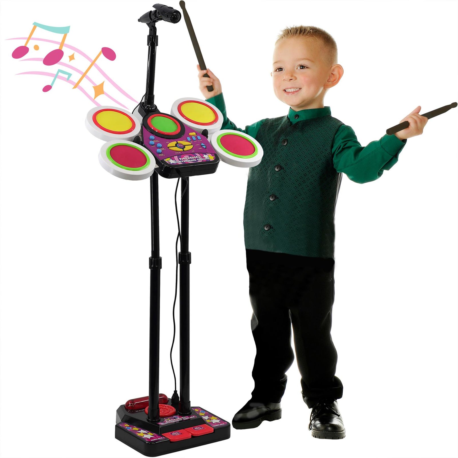 Electronic Drum Kit Playset - Multicoloured - Toys And Games - Musical ...