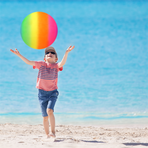 Giant Neon Rainbow Playground Ball for Kids Ages 3 - 18 Inch Bouncy Fun ...
