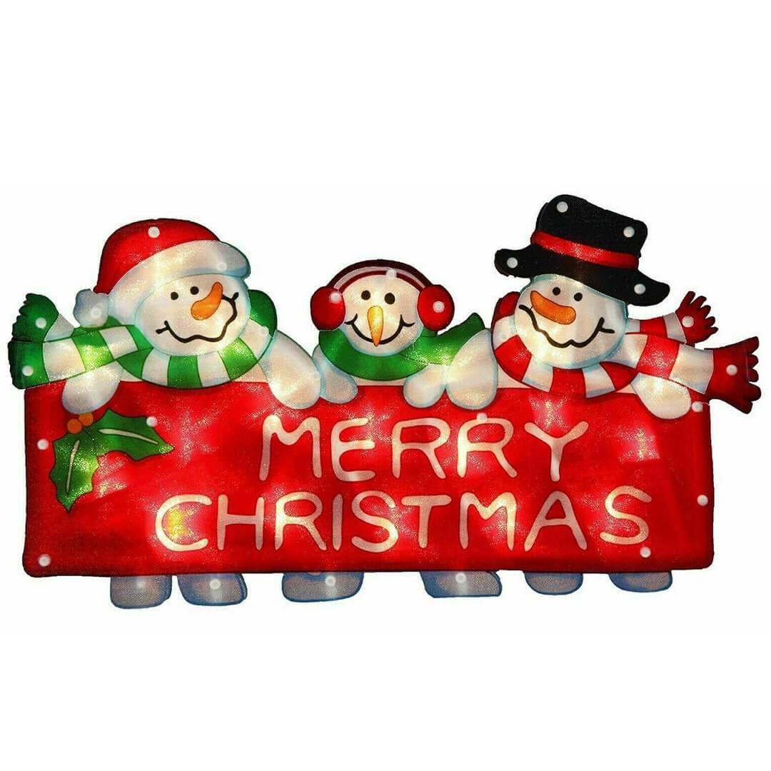 Trio Snowmen Sign Christmas LED Light Silhouette by The Magic Toy Shop ...